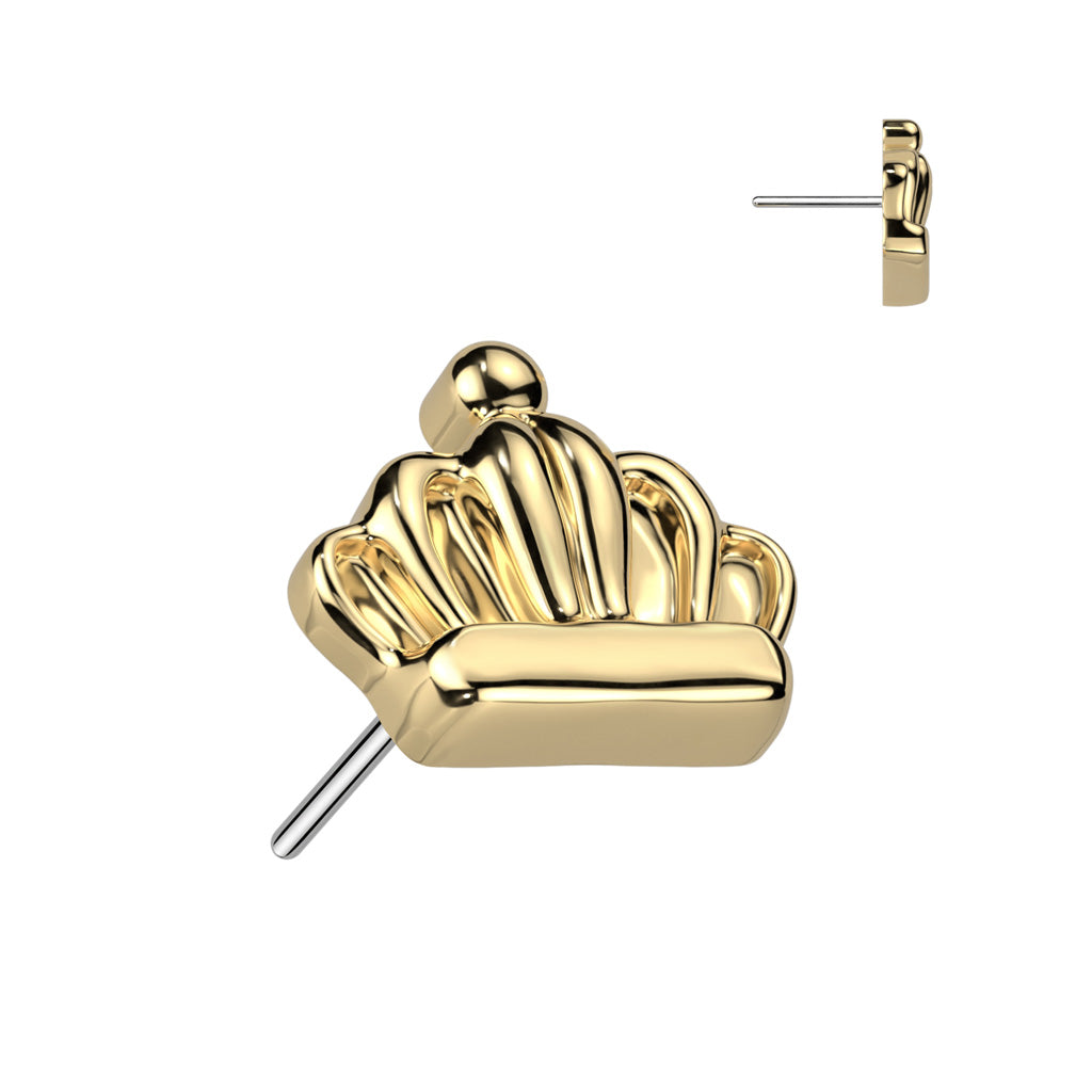 Implant Grade Titanium Gold PVD Large Crown Threadless Push In Labret ...